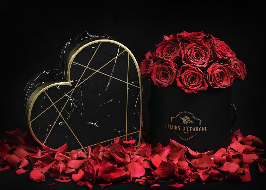 Romance Red in Classic Rose Bucket | fleursdepargne